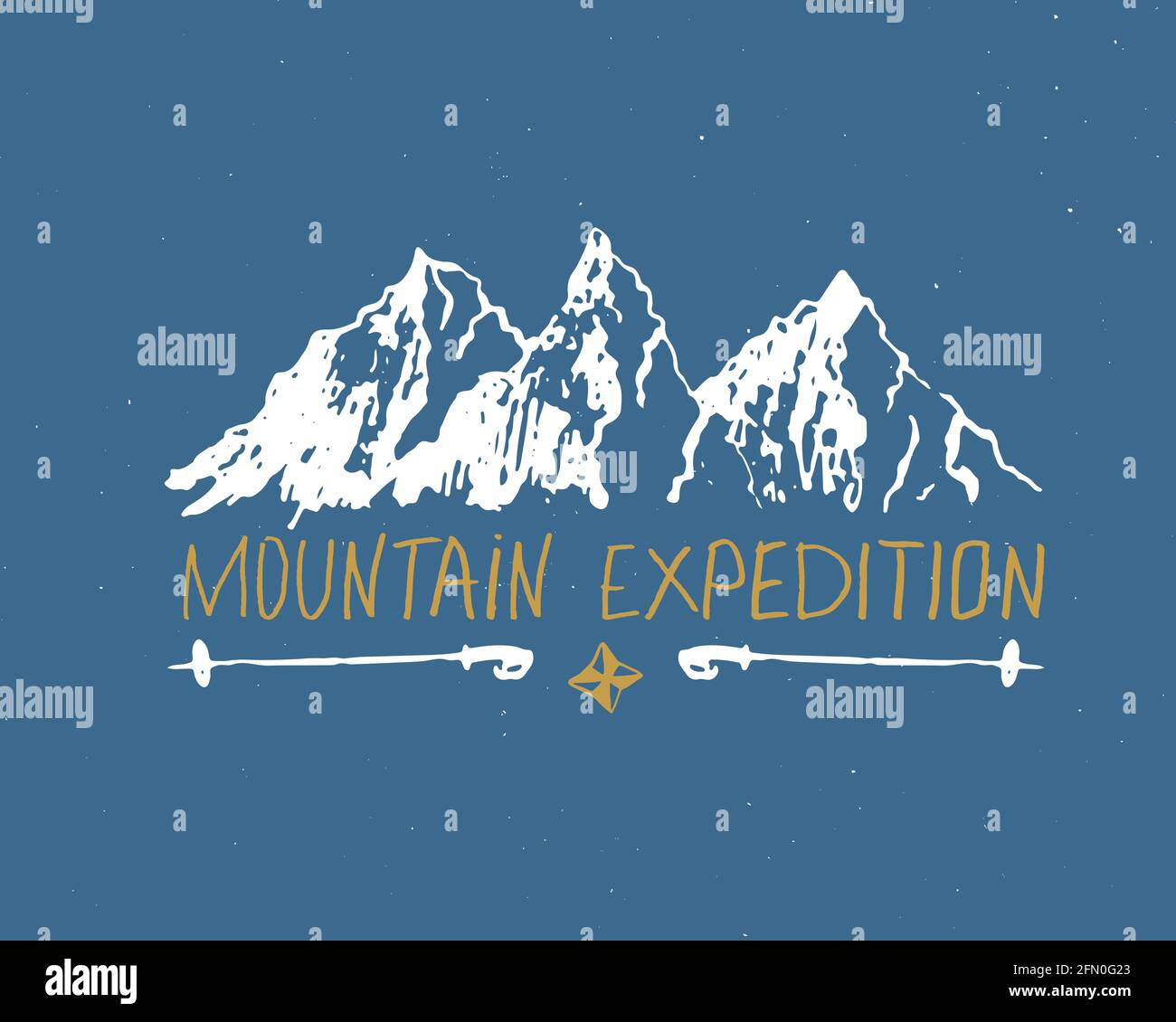Mountain expedition lettering handwritten sign, Hand drawn grunge ...
