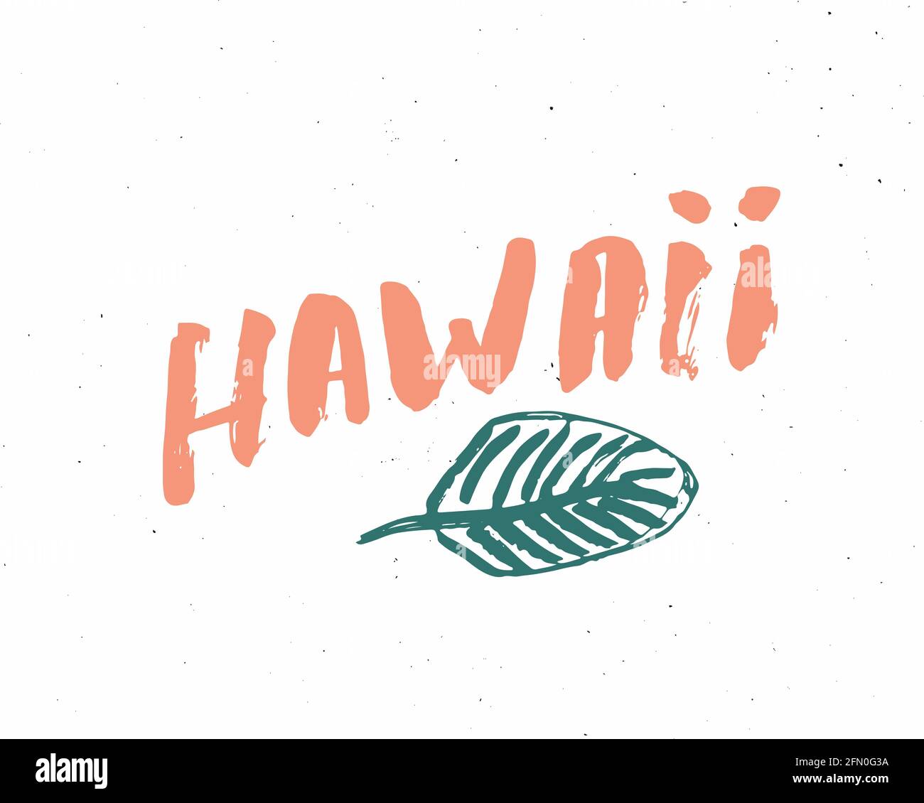 Hawaii lettering handwritten sign, Hand drawn grunge calligraphic text ...