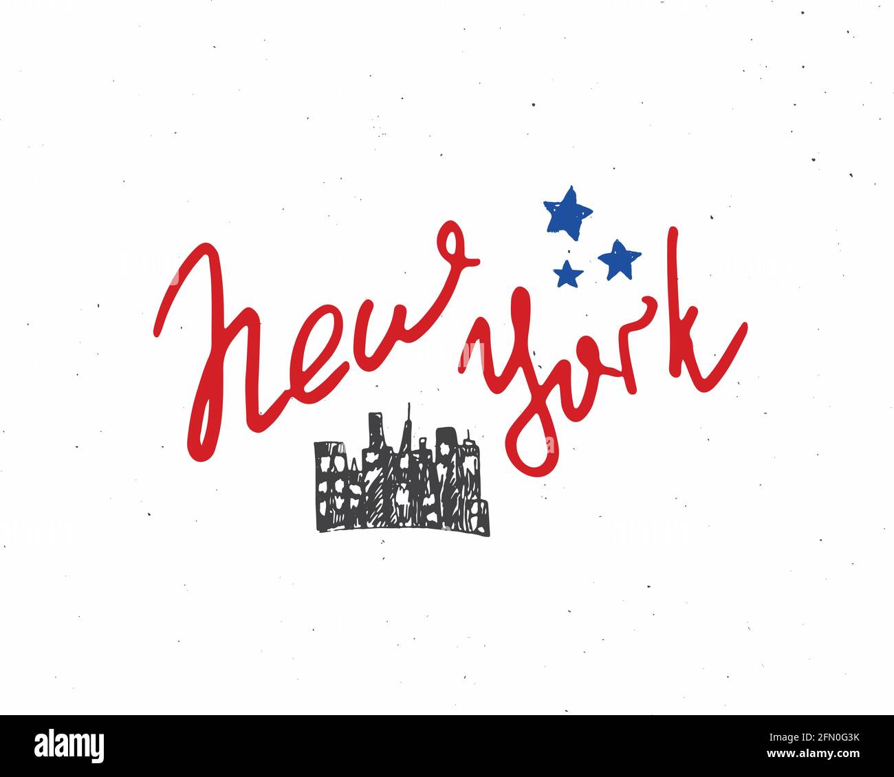 New York lettering handwritten sign, Hand drawn grunge calligraphic ...