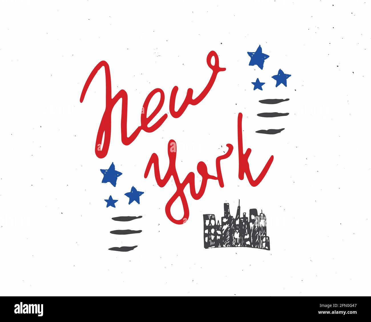 New York lettering handwritten sign, Hand drawn grunge calligraphic ...