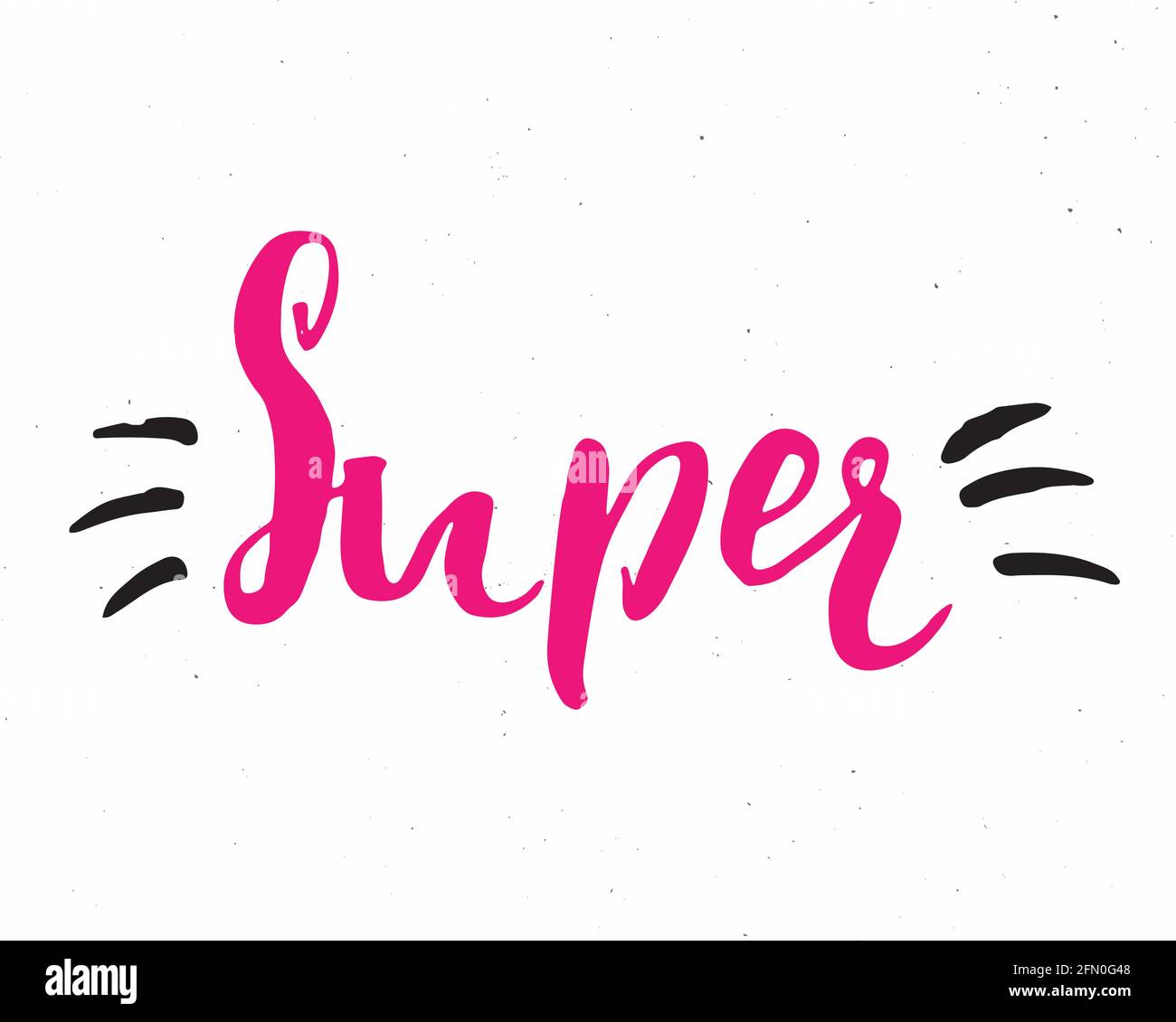 Super lettering handwritten sign, Hand drawn grunge calligraphic text ...