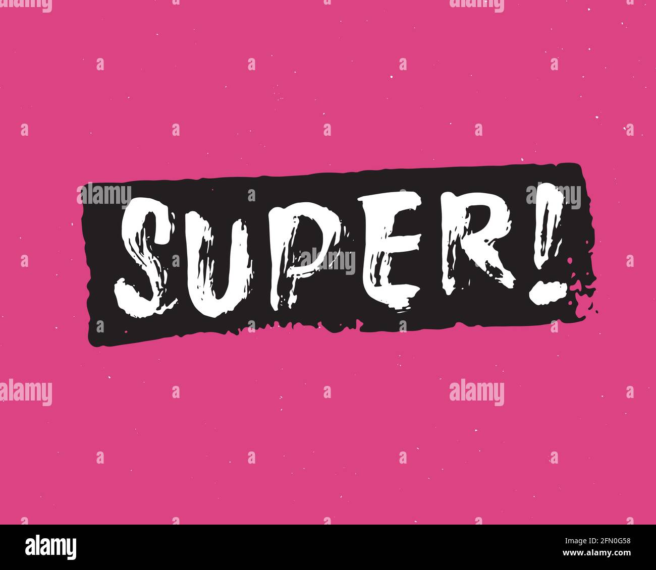 Super lettering handwritten sign, Hand drawn grunge calligraphic text ...