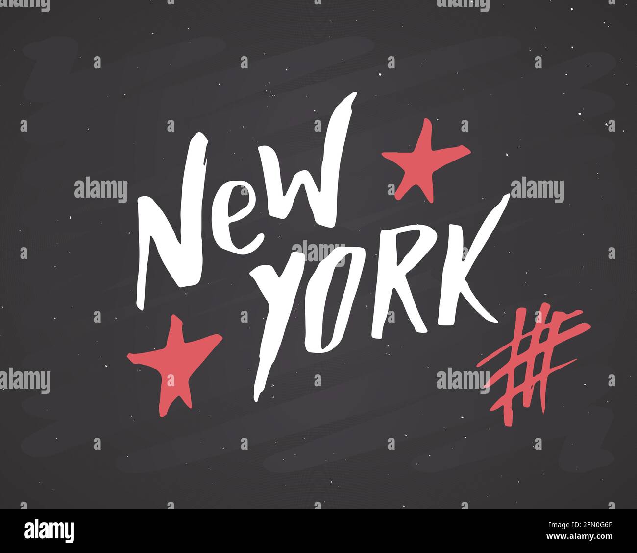 New York lettering handwritten sign, Hand drawn grunge calligraphic ...