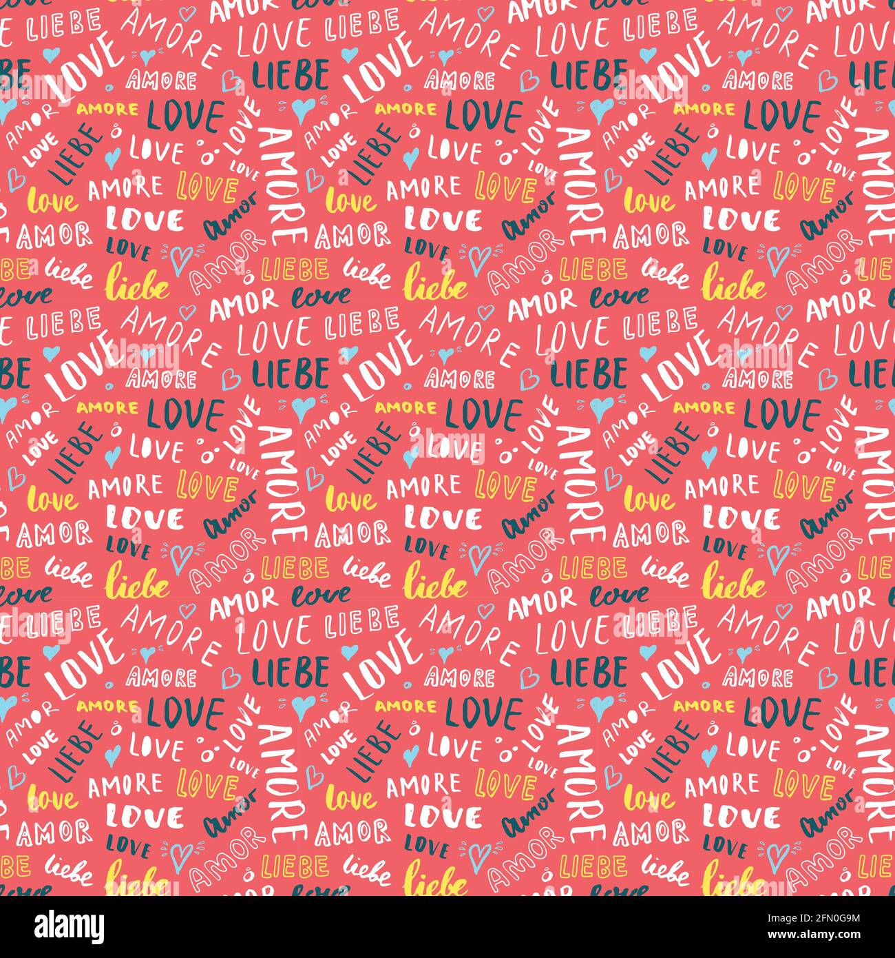Love lettering seamless pattern vector illustration. Love written in ...
