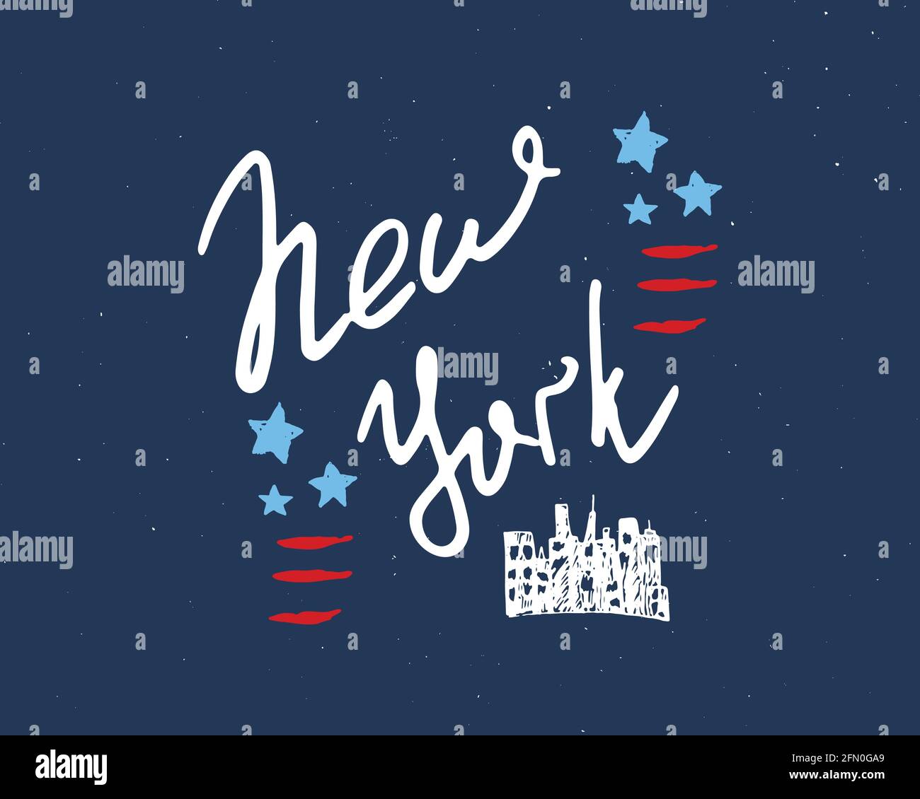 New York lettering handwritten sign, Hand drawn grunge calligraphic ...