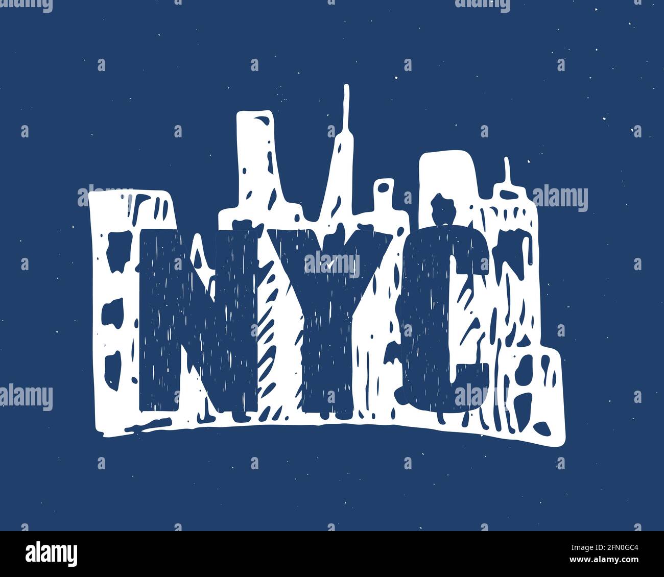 New York lettering handwritten sign, Hand drawn grunge calligraphic ...