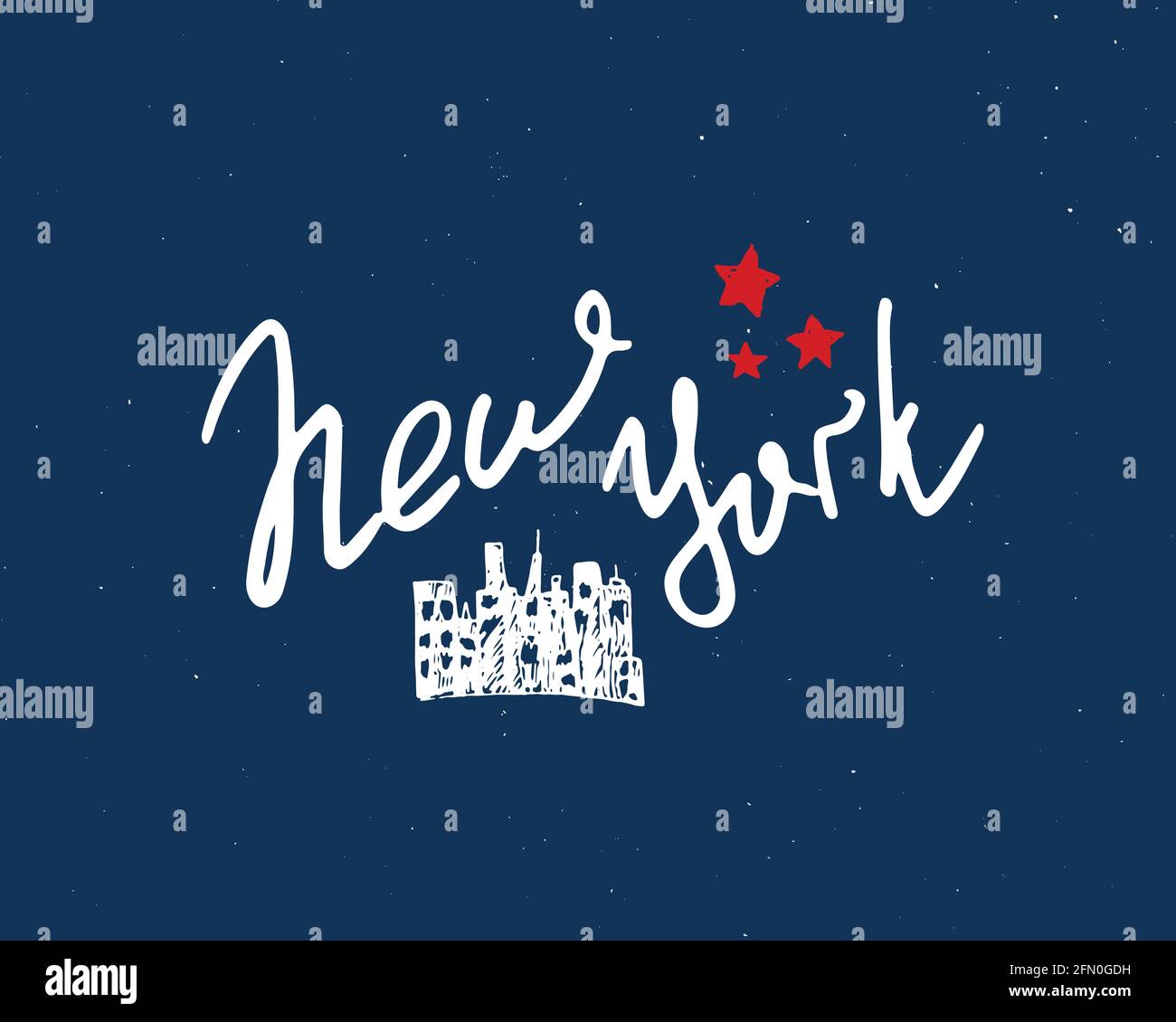 New York lettering handwritten sign, Hand drawn grunge calligraphic ...