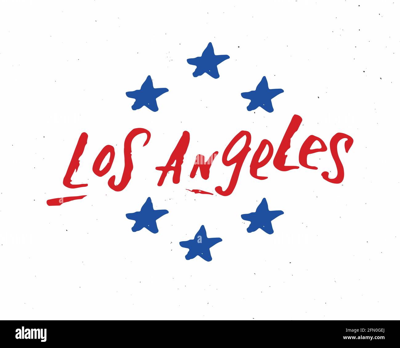 Los Angeles lettering handwritten sign, Hand drawn grunge calligraphic ...