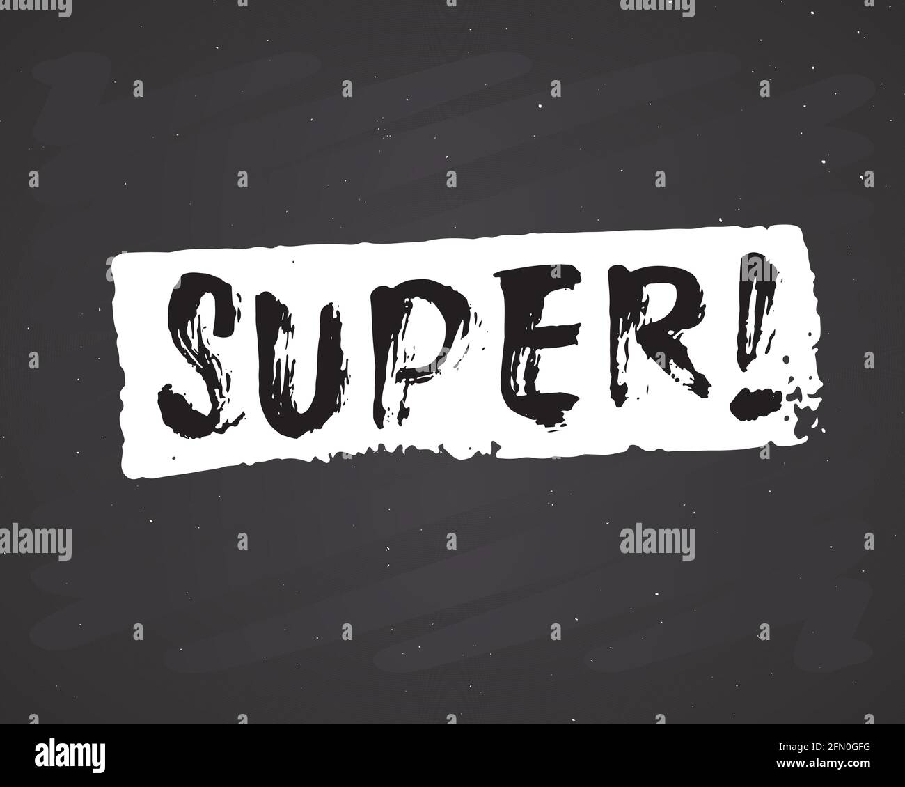 Super lettering handwritten sign, Hand drawn grunge calligraphic text ...