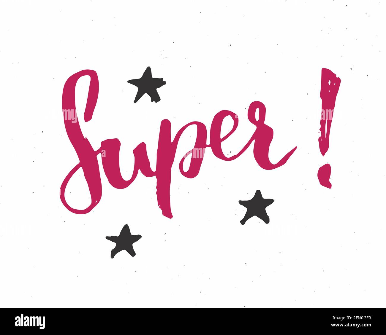 Super lettering handwritten sign, Hand drawn grunge calligraphic text ...