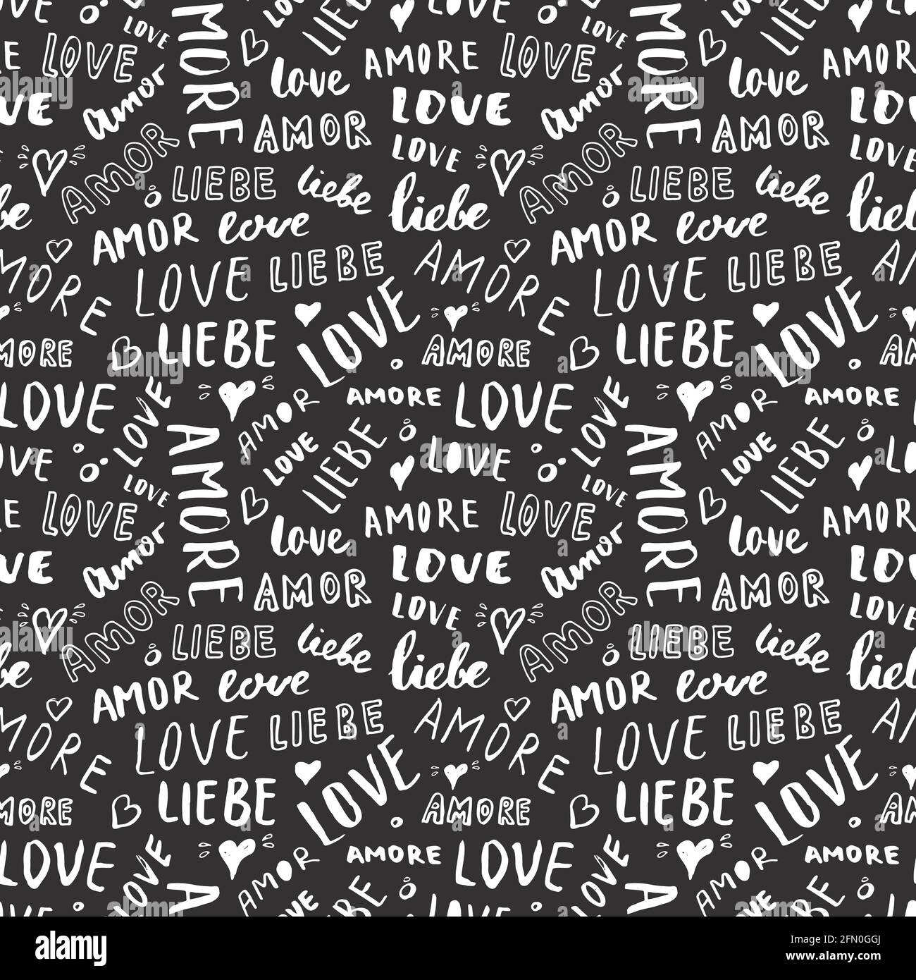 Love lettering seamless pattern vector illustration. Love written in ...