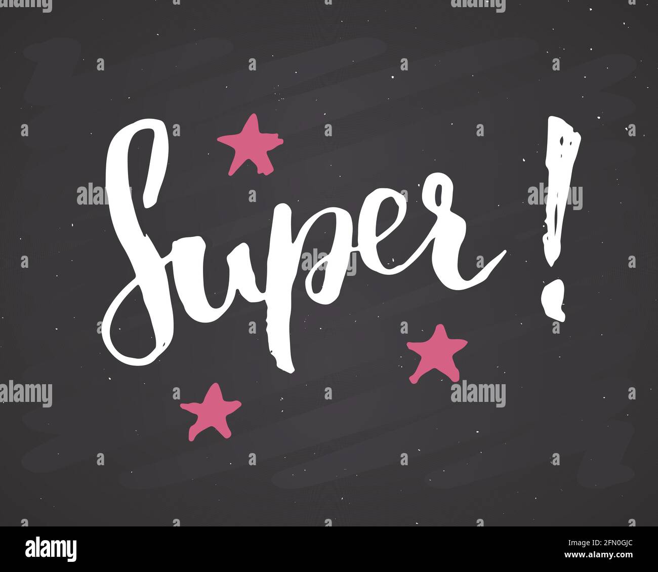 Super lettering handwritten sign, Hand drawn grunge calligraphic text ...