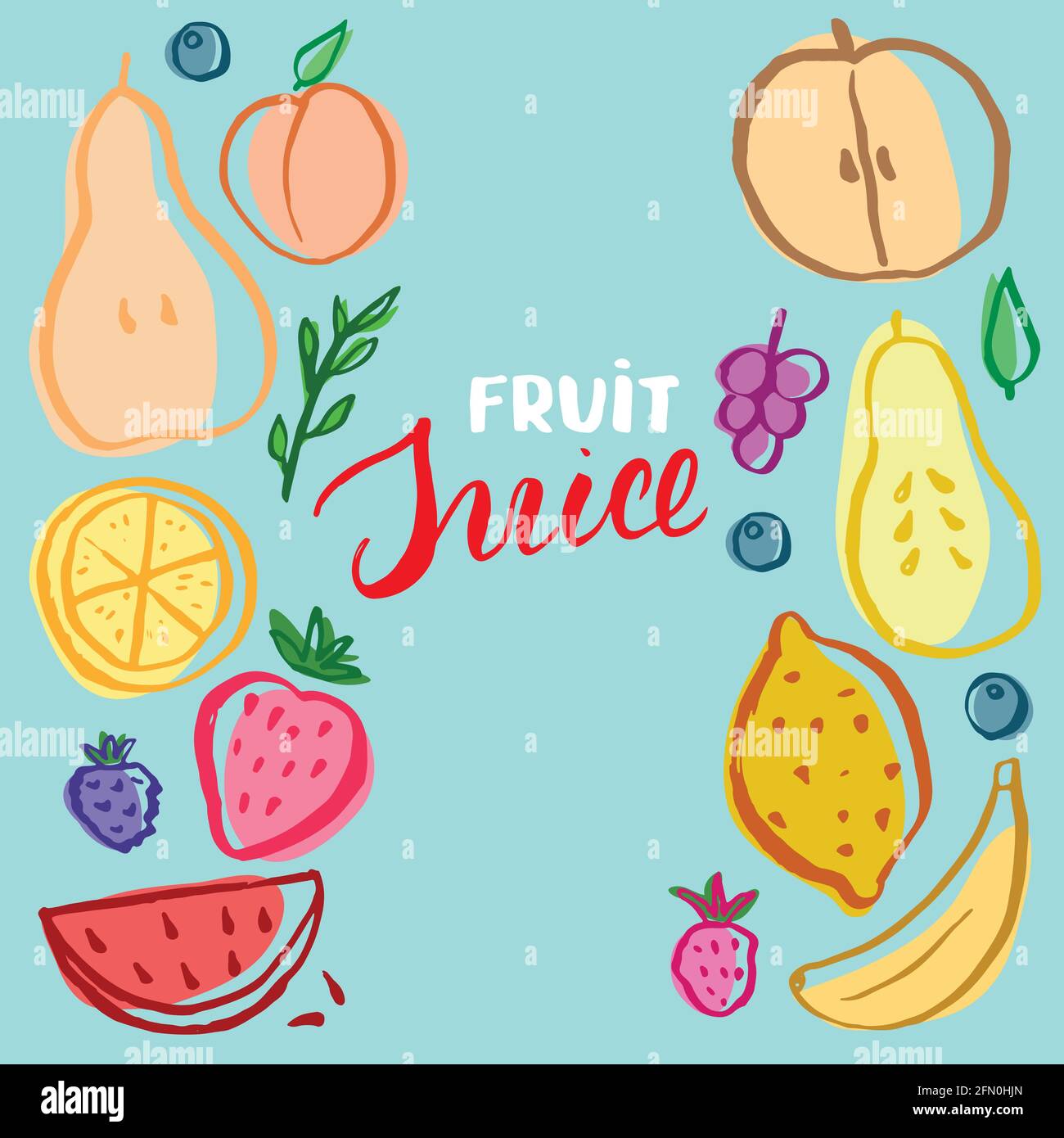 Fruit Set, collection of juicy fruits, apple, pear, strawberry, orange ...