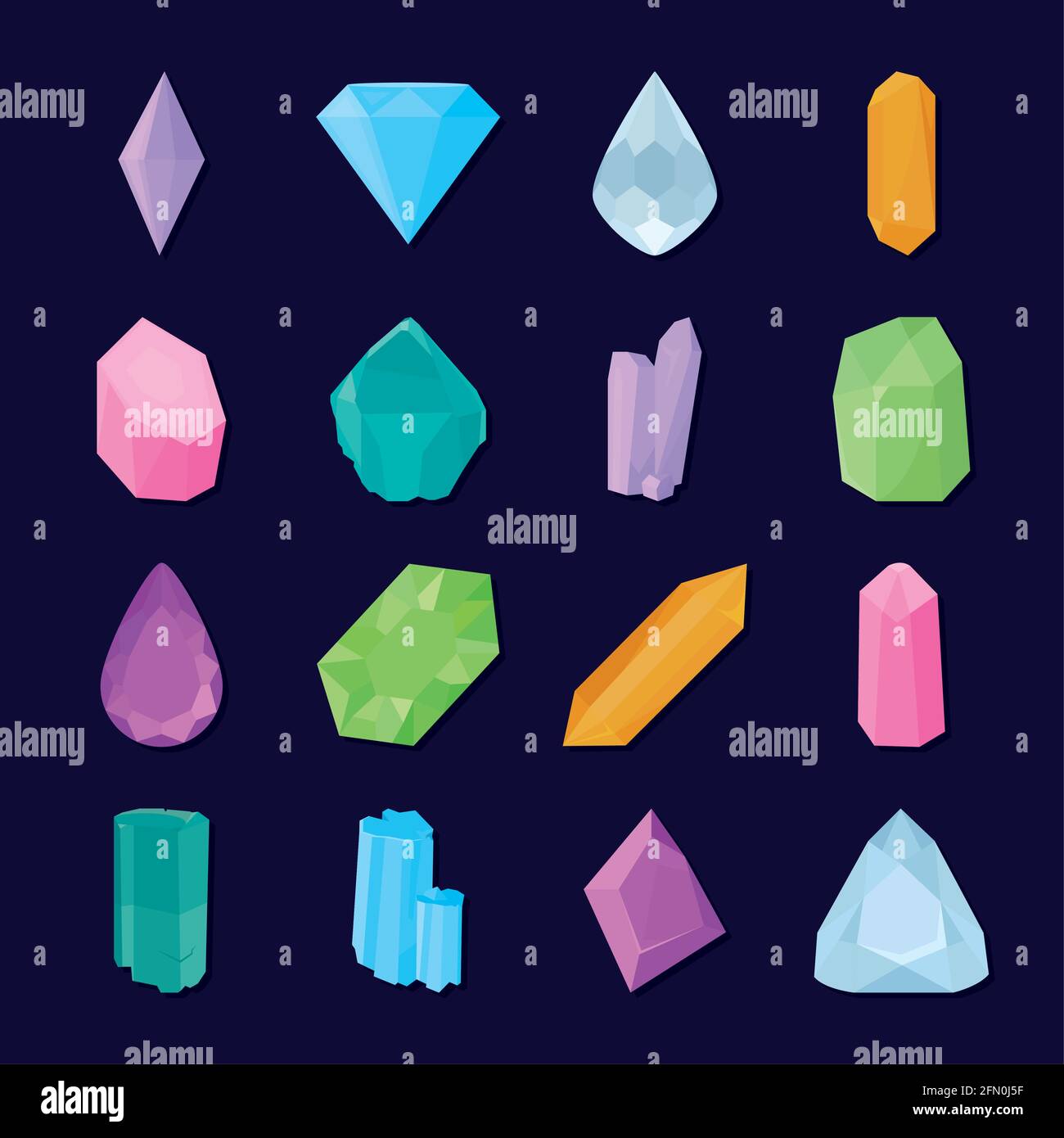 crystals icon set on background Stock Vector Image & Art - Alamy