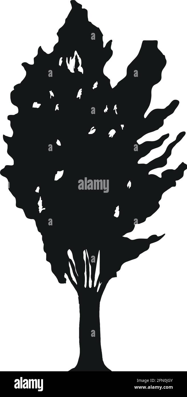 silhouette detailed tree Stock Vector Image & Art - Alamy
