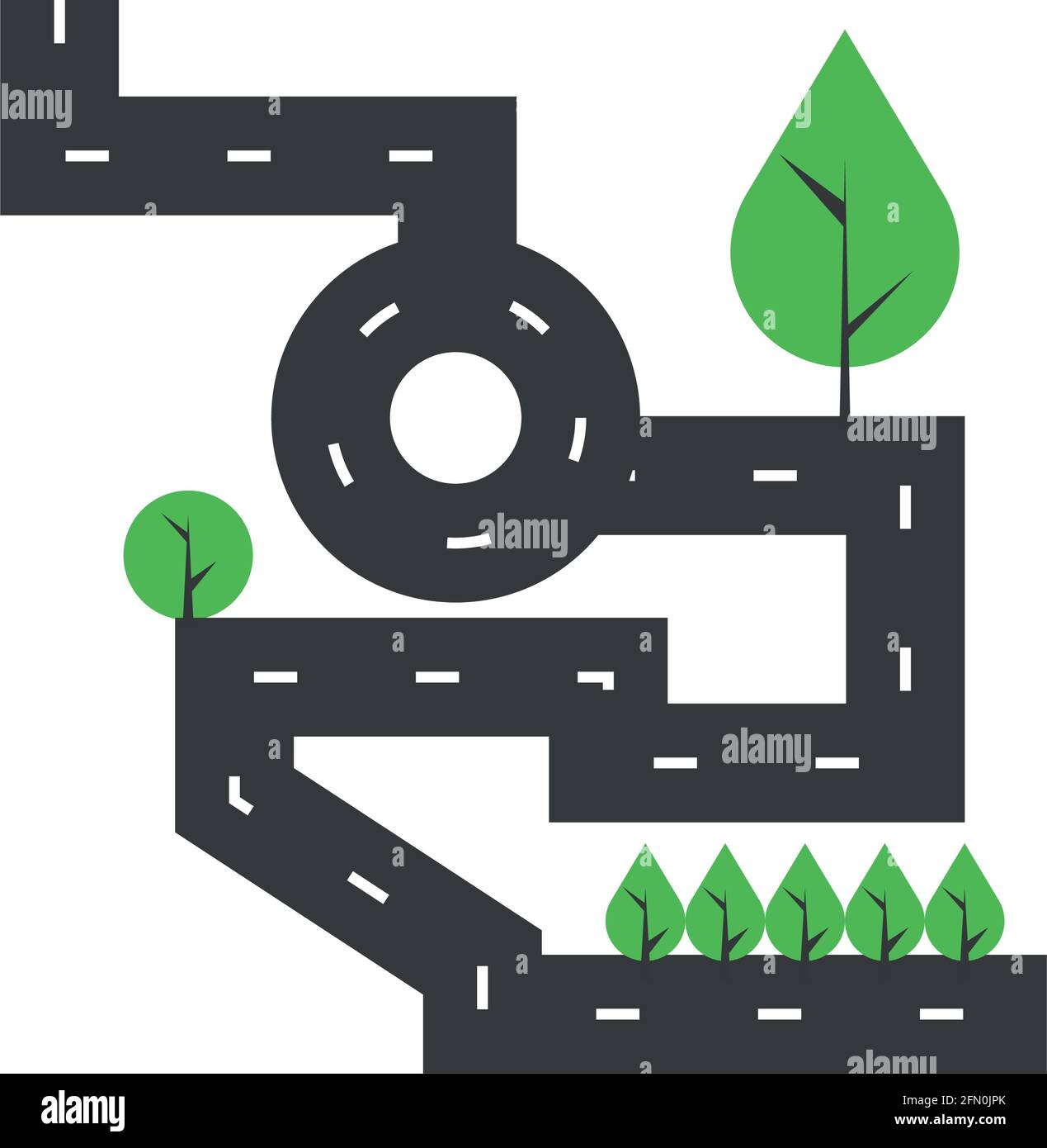 Top view rough road Stock Vector Images - Alamy