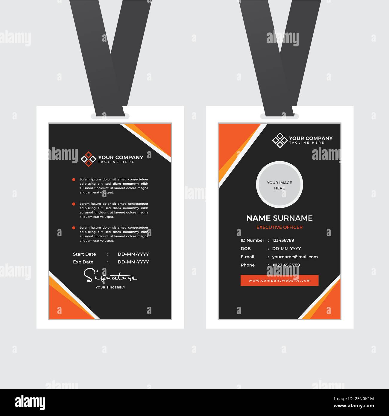 Premium Employee ID Card with Photo Placeholder, Name, Position and ...