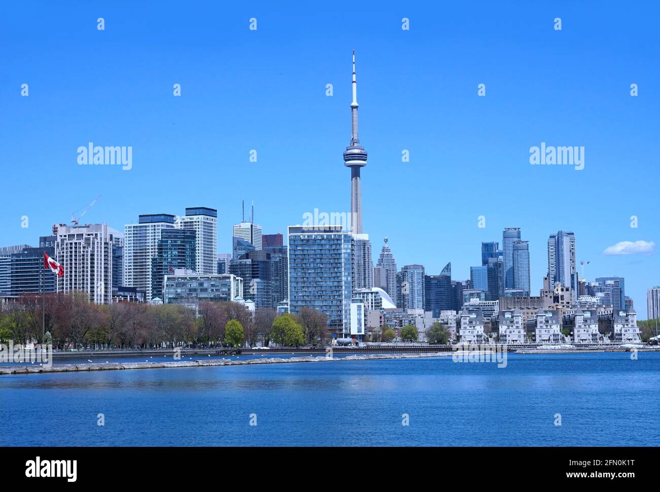 Toronto, Canada - May 12, 2021: Downtown skyline along Lake Ontario ...