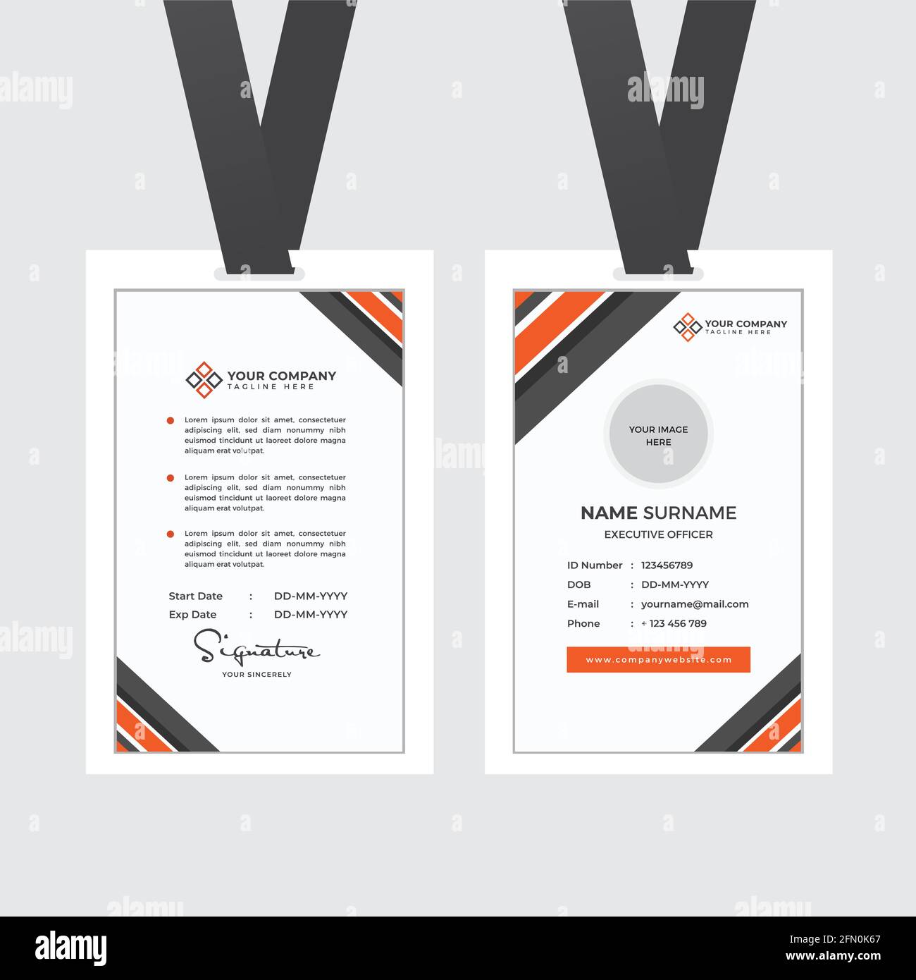 Premium Employee ID Card with Photo Placeholder, Name, Position and ...