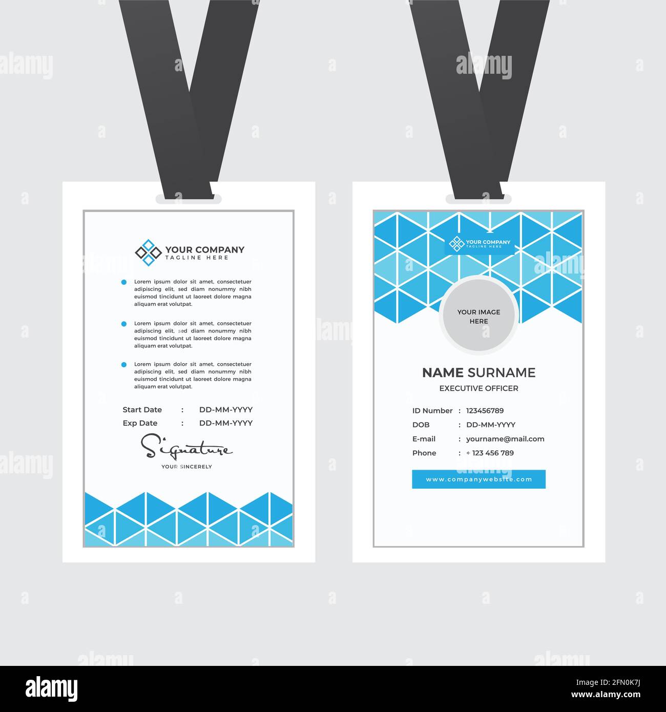 Premium Employee ID Card with Photo Placeholder, Name, Position and ...