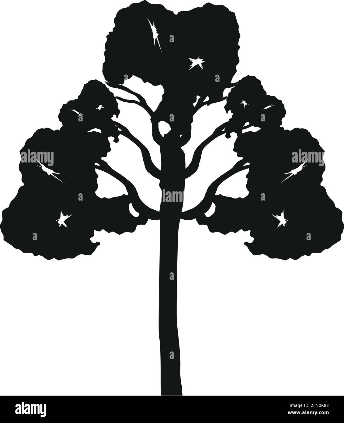 silhouette tree drawing Stock Vector Image & Art - Alamy