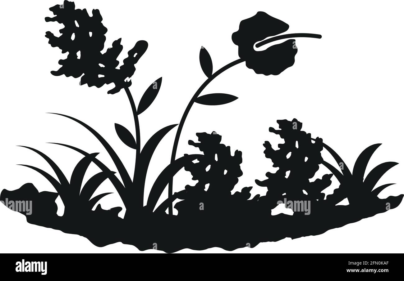 silhouette flower foliage Stock Vector Image & Art - Alamy