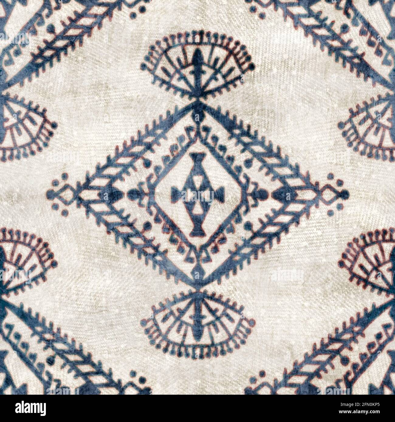Seamless grungy tribal ethnic rug motif pattern Stock Photo - Alamy