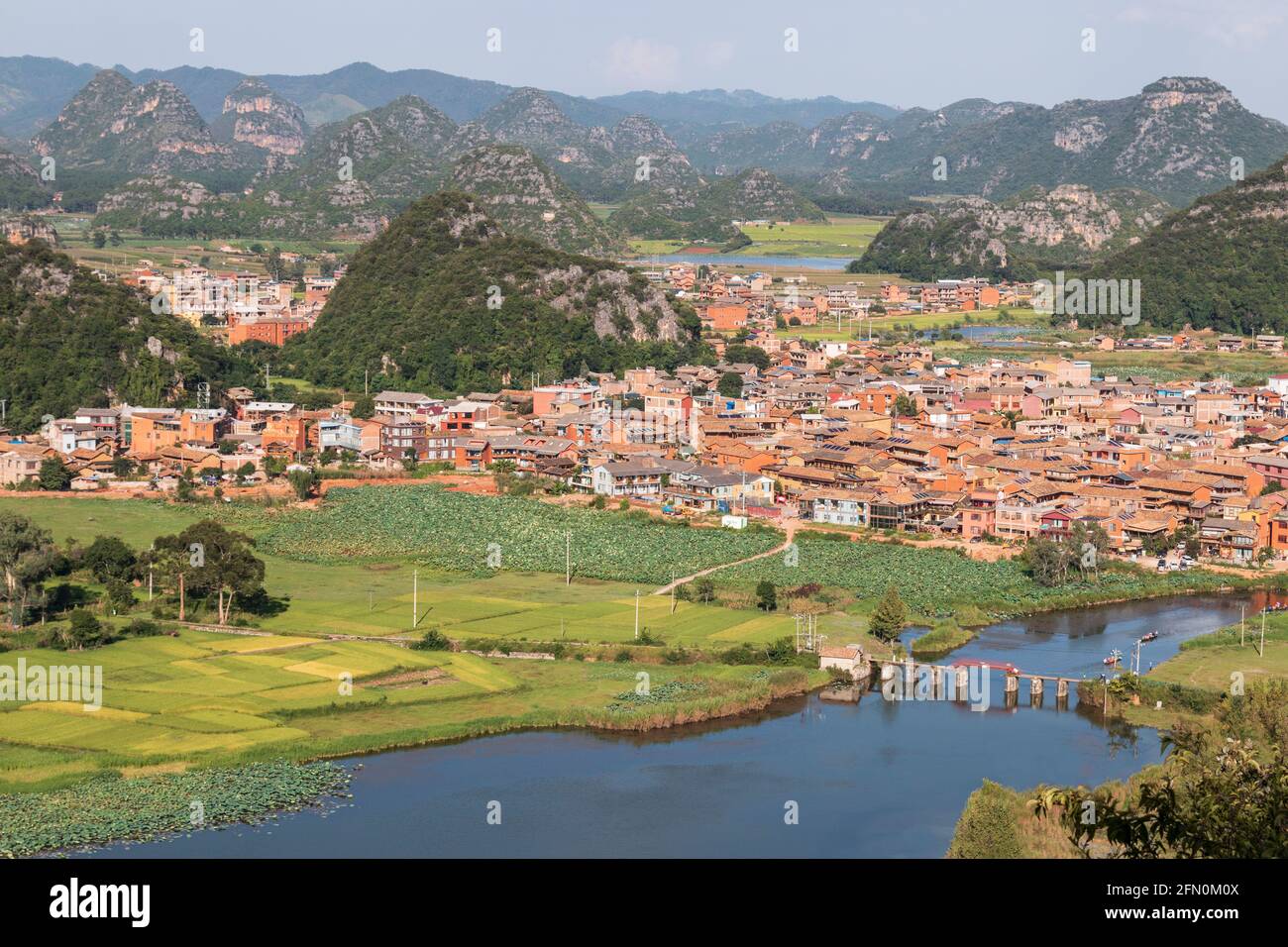 Aerial view of Puzhehei, Yunnan - China Stock Photo - Alamy