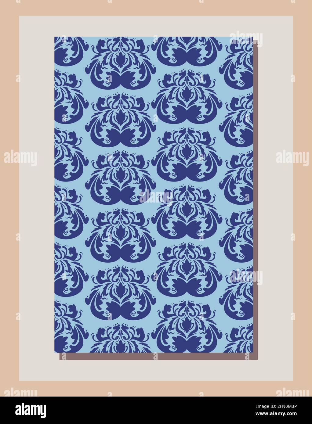 Damascus pattern blue banner design Stock Vector Image & Art - Alamy