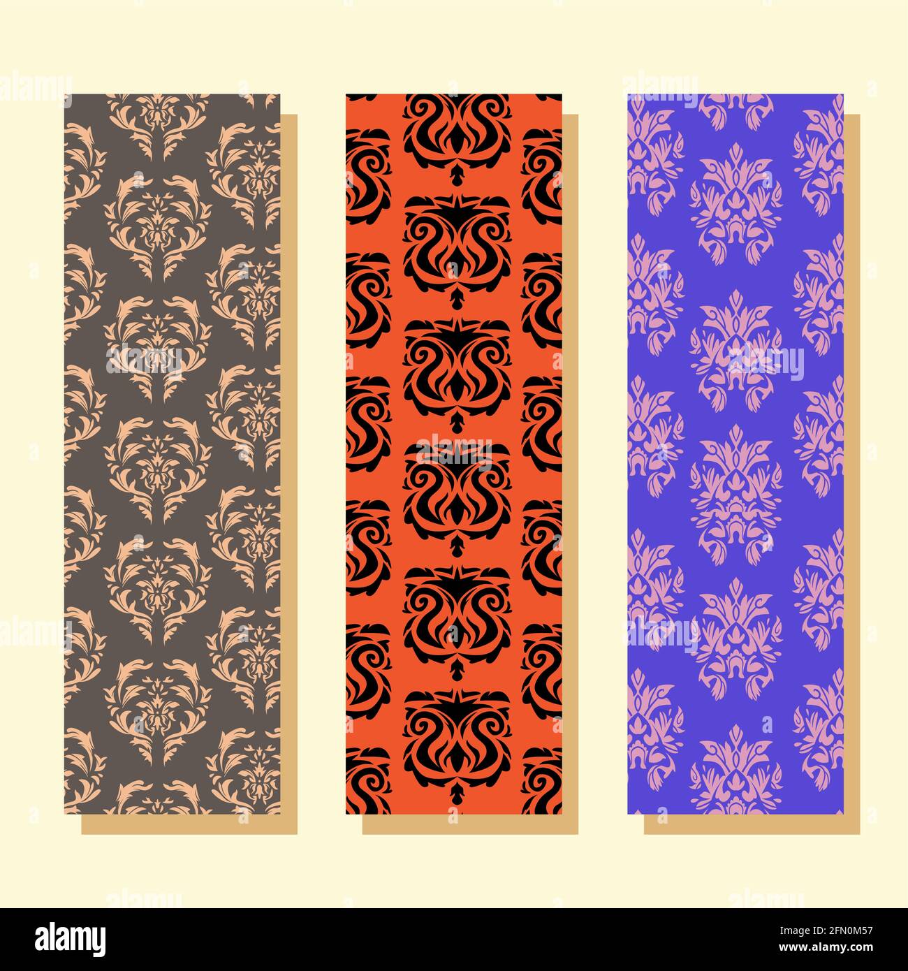 Damascus pattern banners symbol collection Stock Vector Image & Art - Alamy