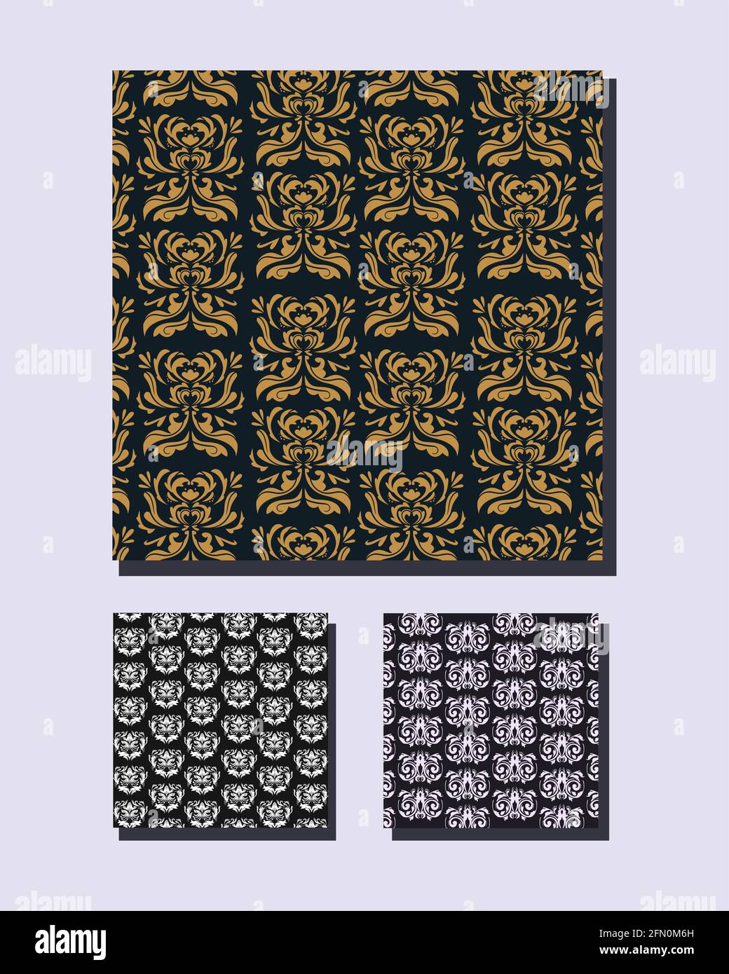 Damascus pattern banners icon set Stock Vector Image & Art - Alamy