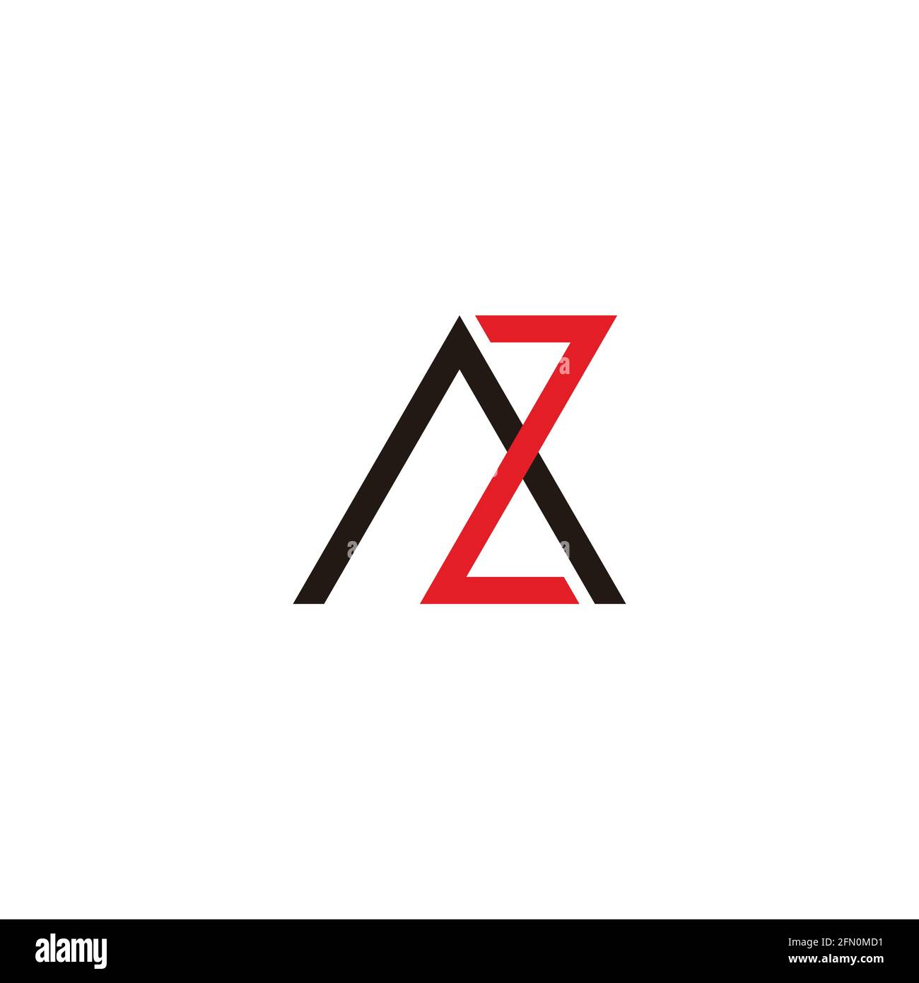 letter za simple colorful line geometric logo vector Stock Vector Image ...