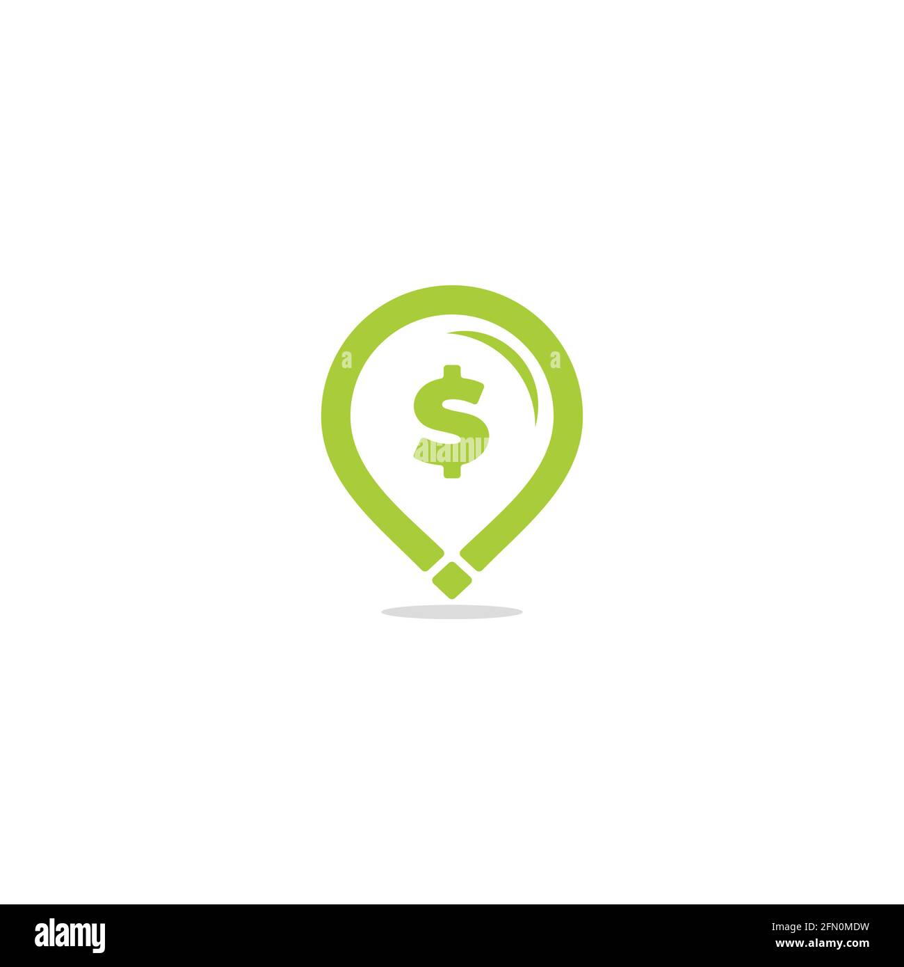 simple geometric money pin location shadow design symbol vector Stock ...