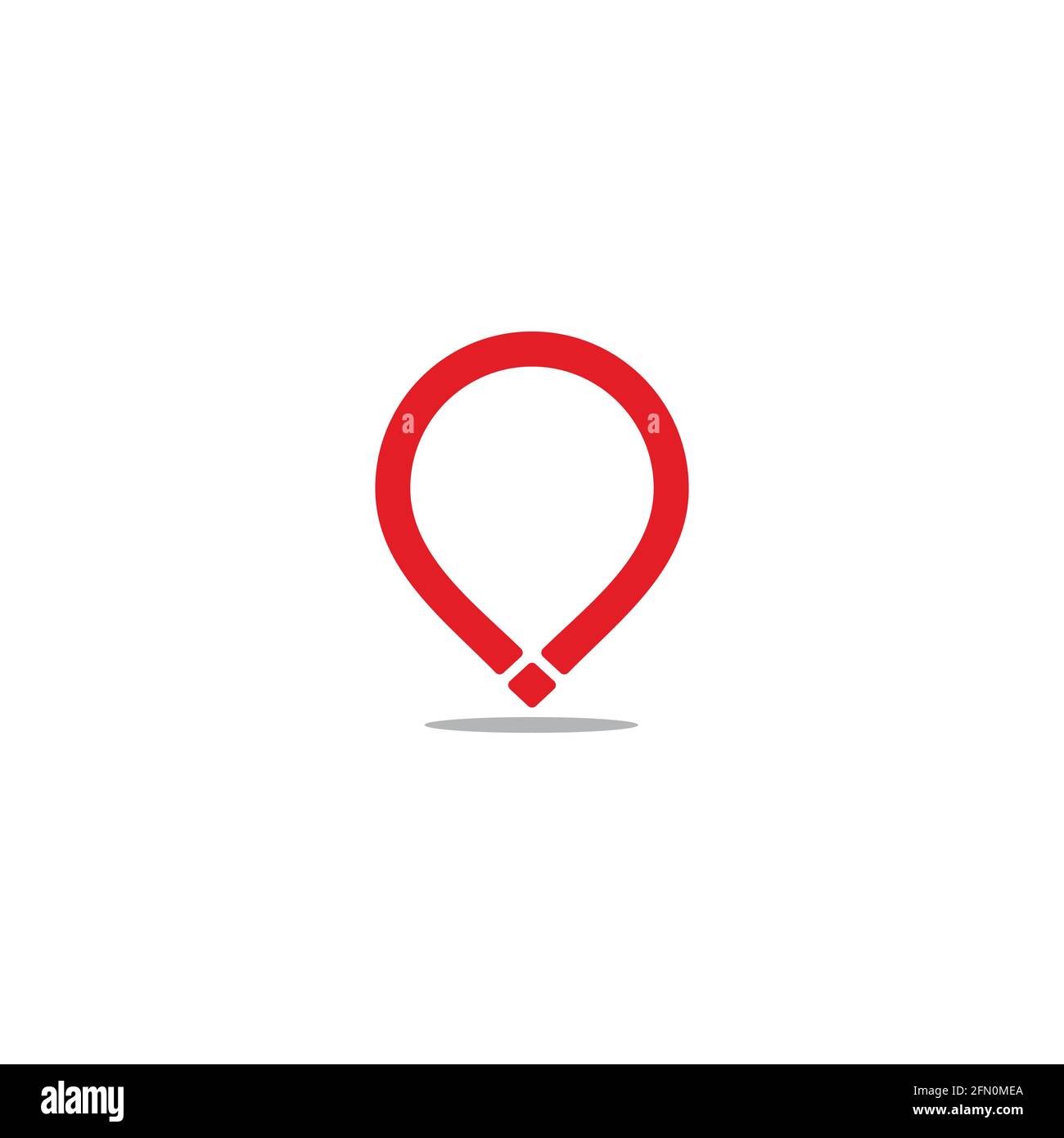 simple geometric red pin location shadow design symbol vector Stock ...