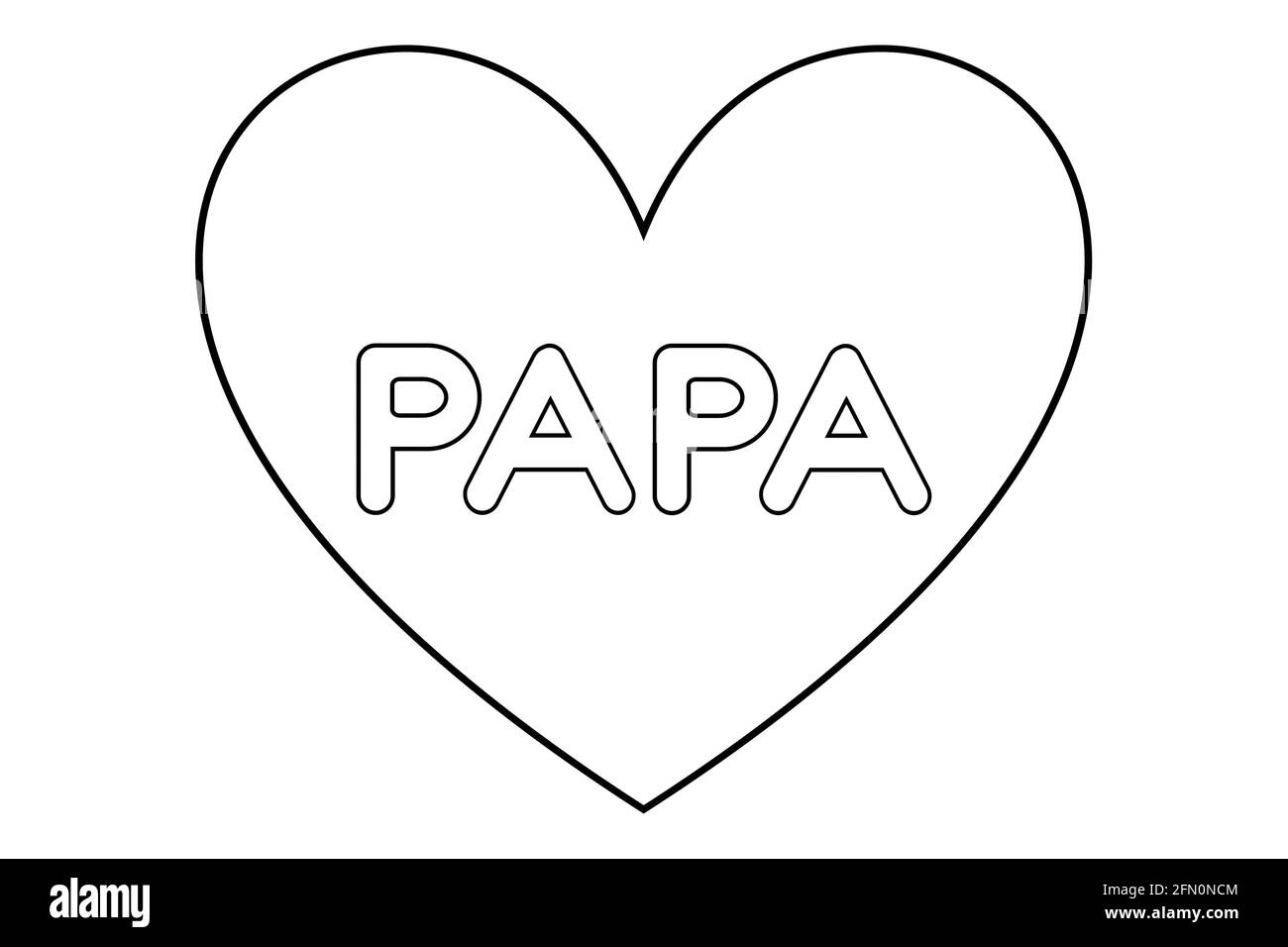 White heart shape with word "PAPA" for Father's Day concept Stock Photo ...
