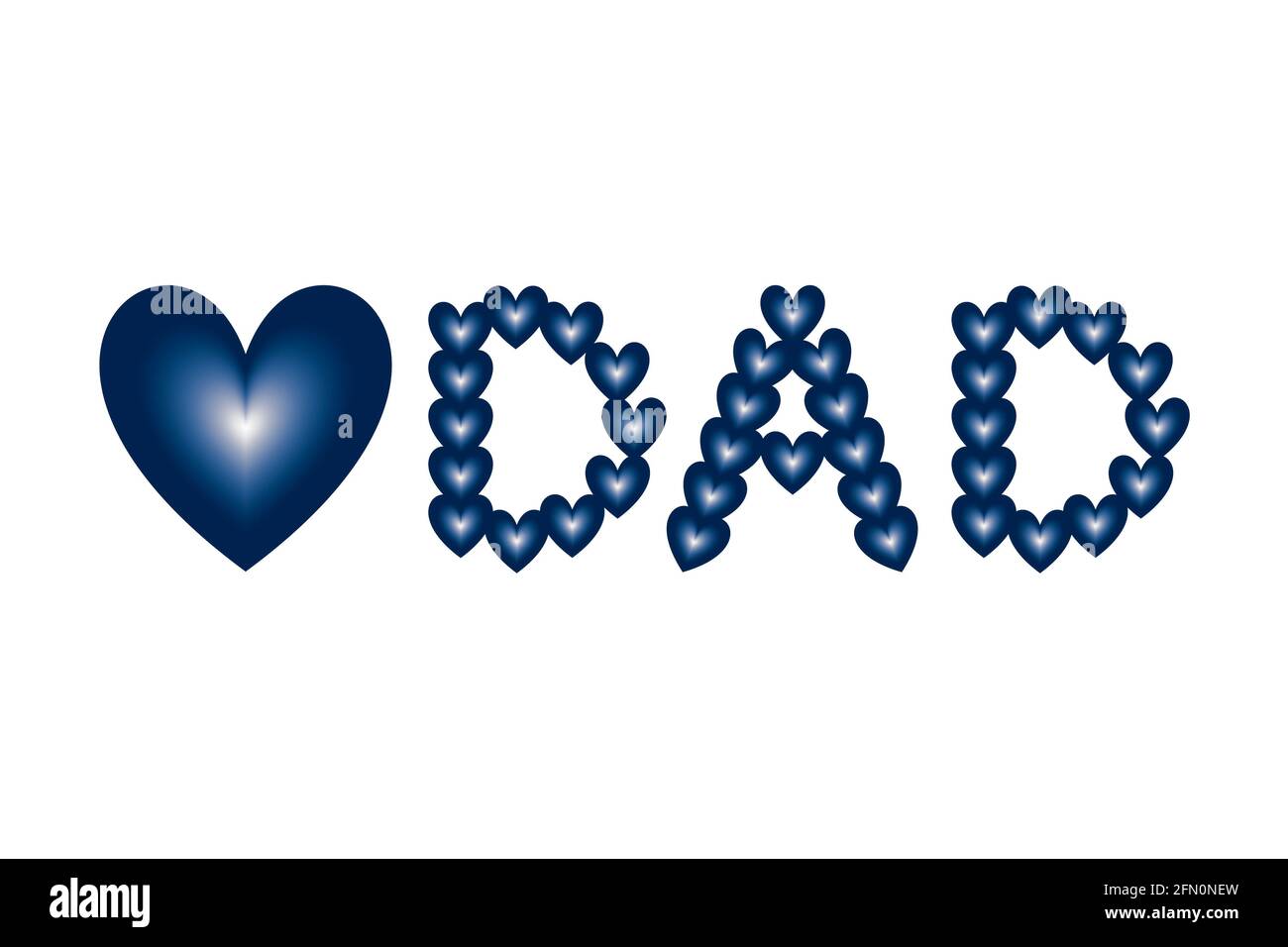 Dark blue and white heart shapes with gradient colors are arranged into ...