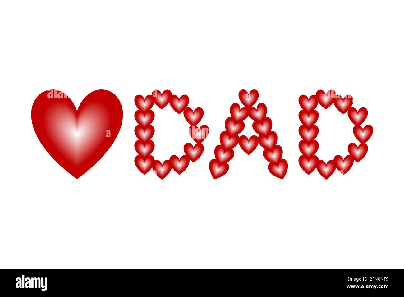 Red and white heart shapes with gradient colors are arranged into the ...