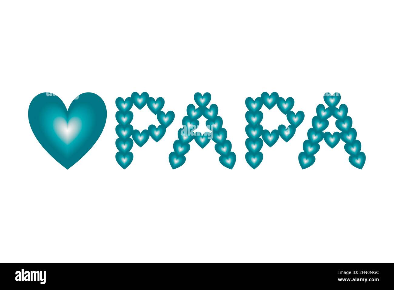 Gradient of light blue and white heart shapes are arranged into the ...