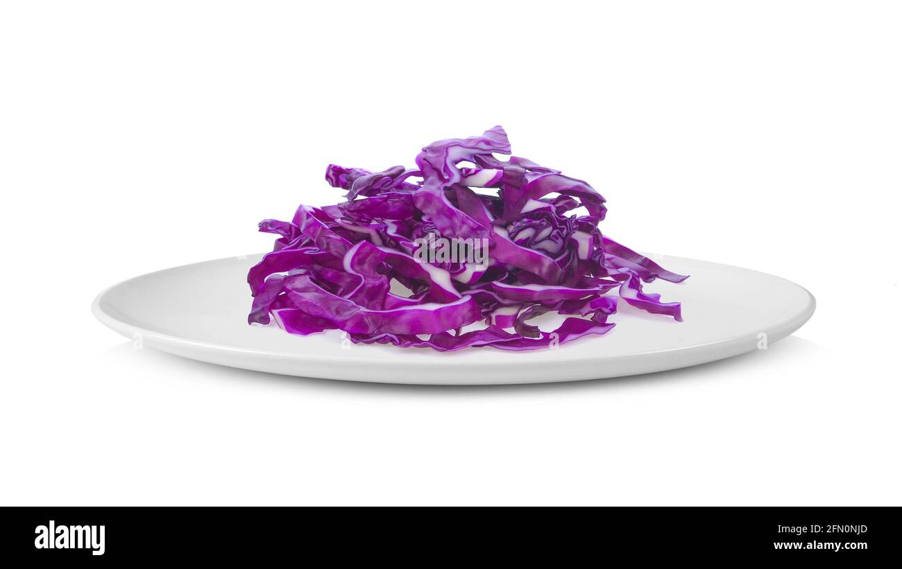 Purple cabbage isolated on white background Stock Photo - Alamy