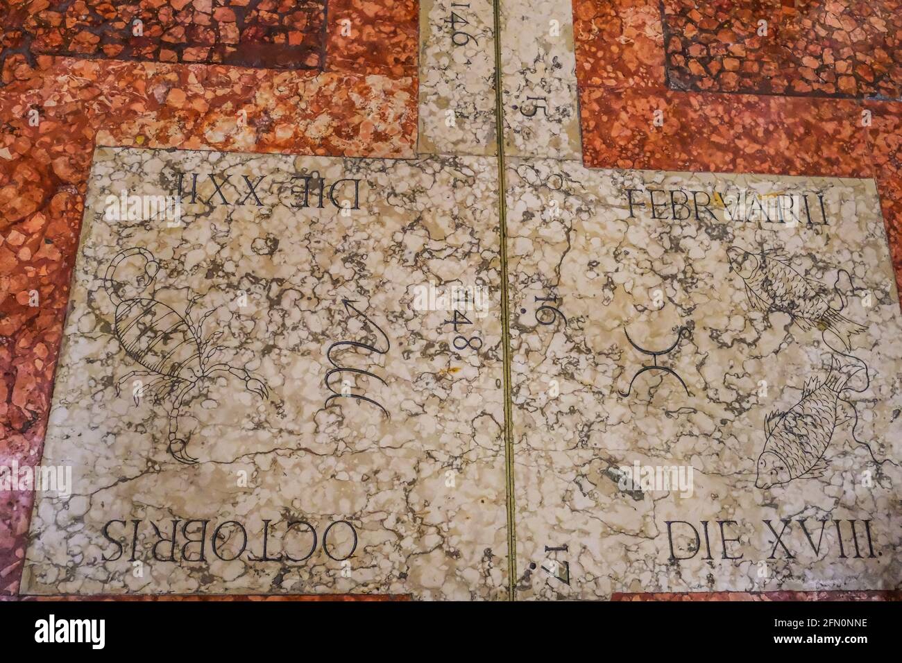 The Meridian Line in Basilica San Petronio in Bologna Italy Stock Photo ...