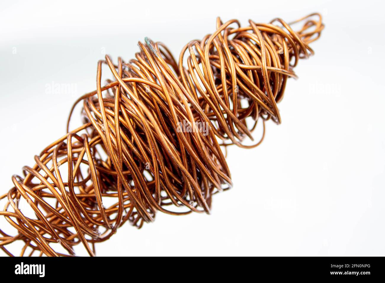 Copper wire . The wire coil is rolled up. The red copper wire is ...