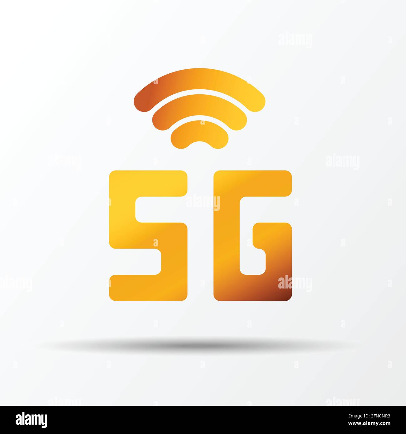 Vector golden icon network sign 5G. 5g internet technology symbol in ...