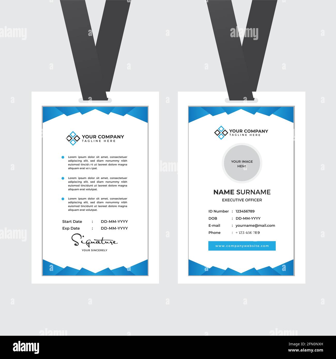 Premium Employee ID Card with Photo Placeholder, Name, Position and ...