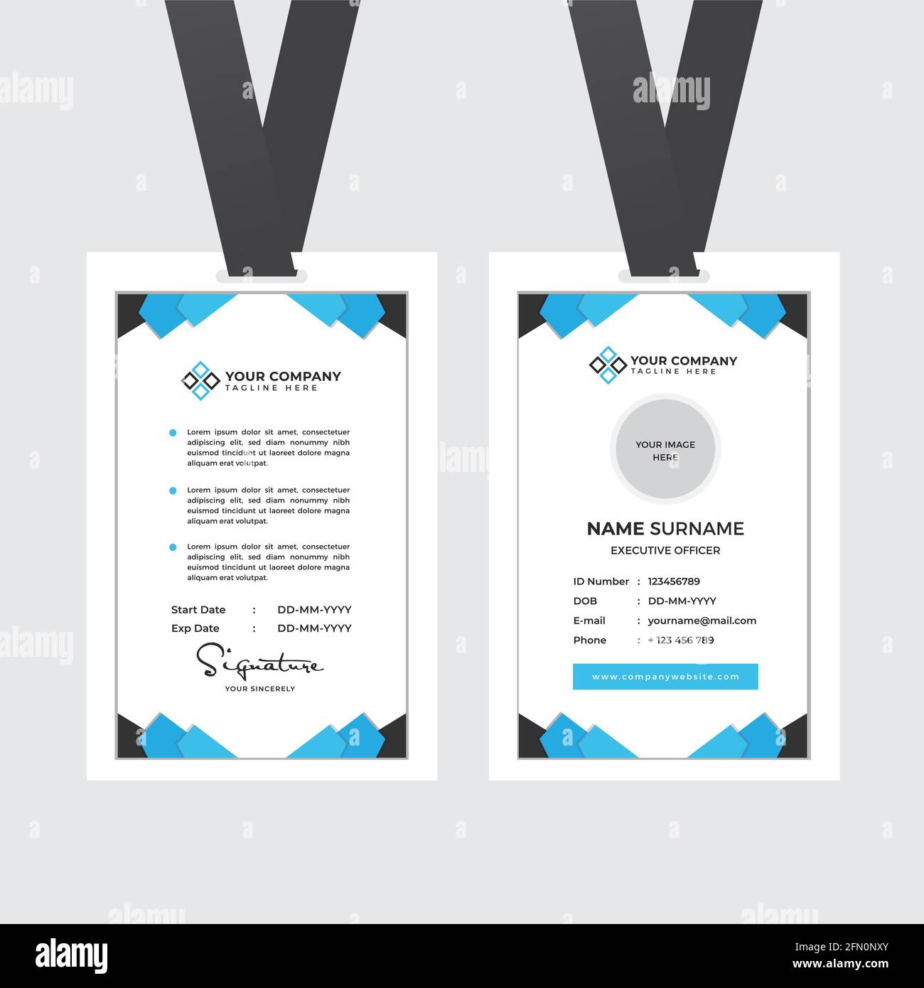 Premium Employee ID Card with Photo Placeholder, Name, Position and ...