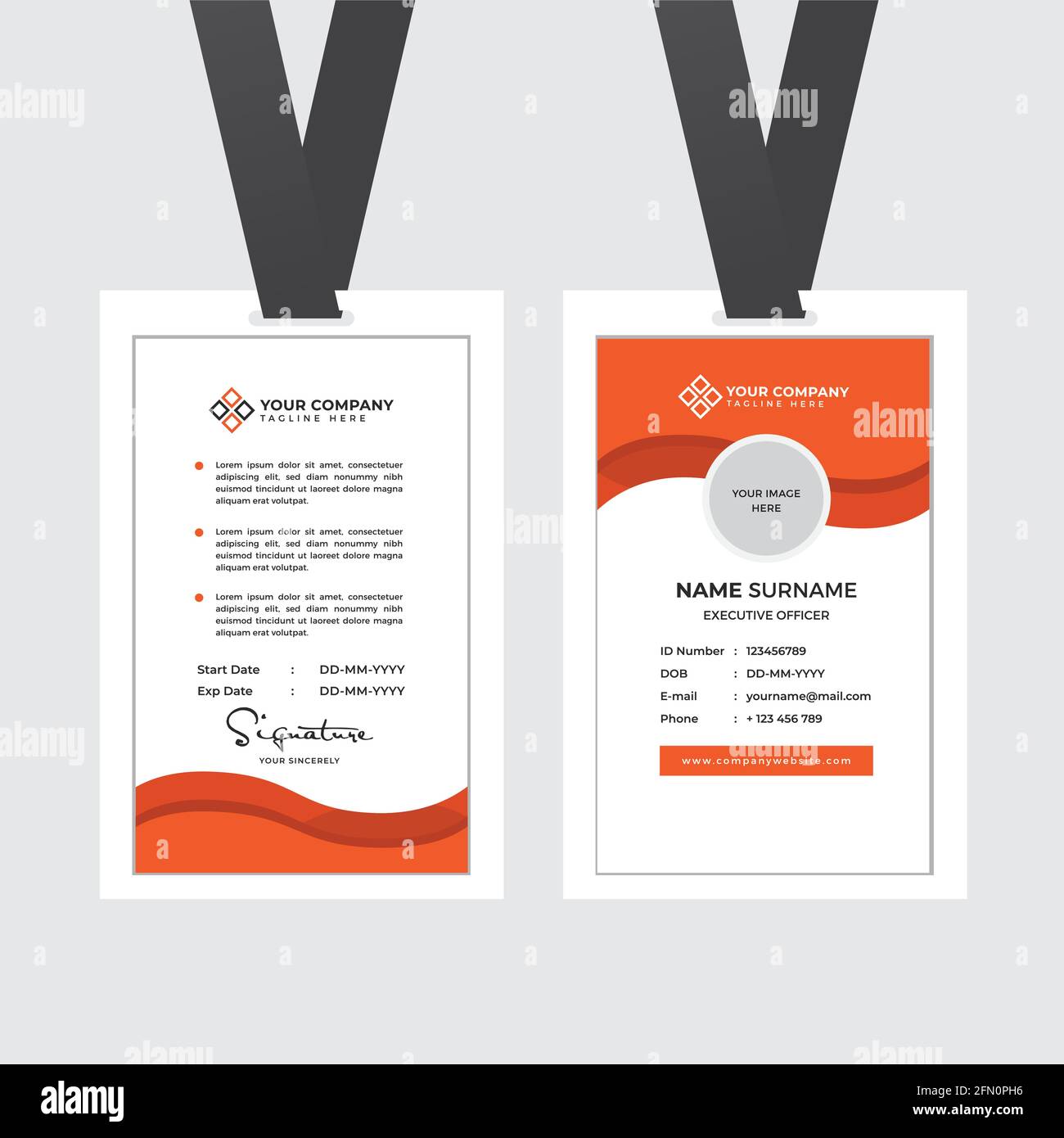 Premium Employee ID Card with Photo Placeholder, Name, Position and ...