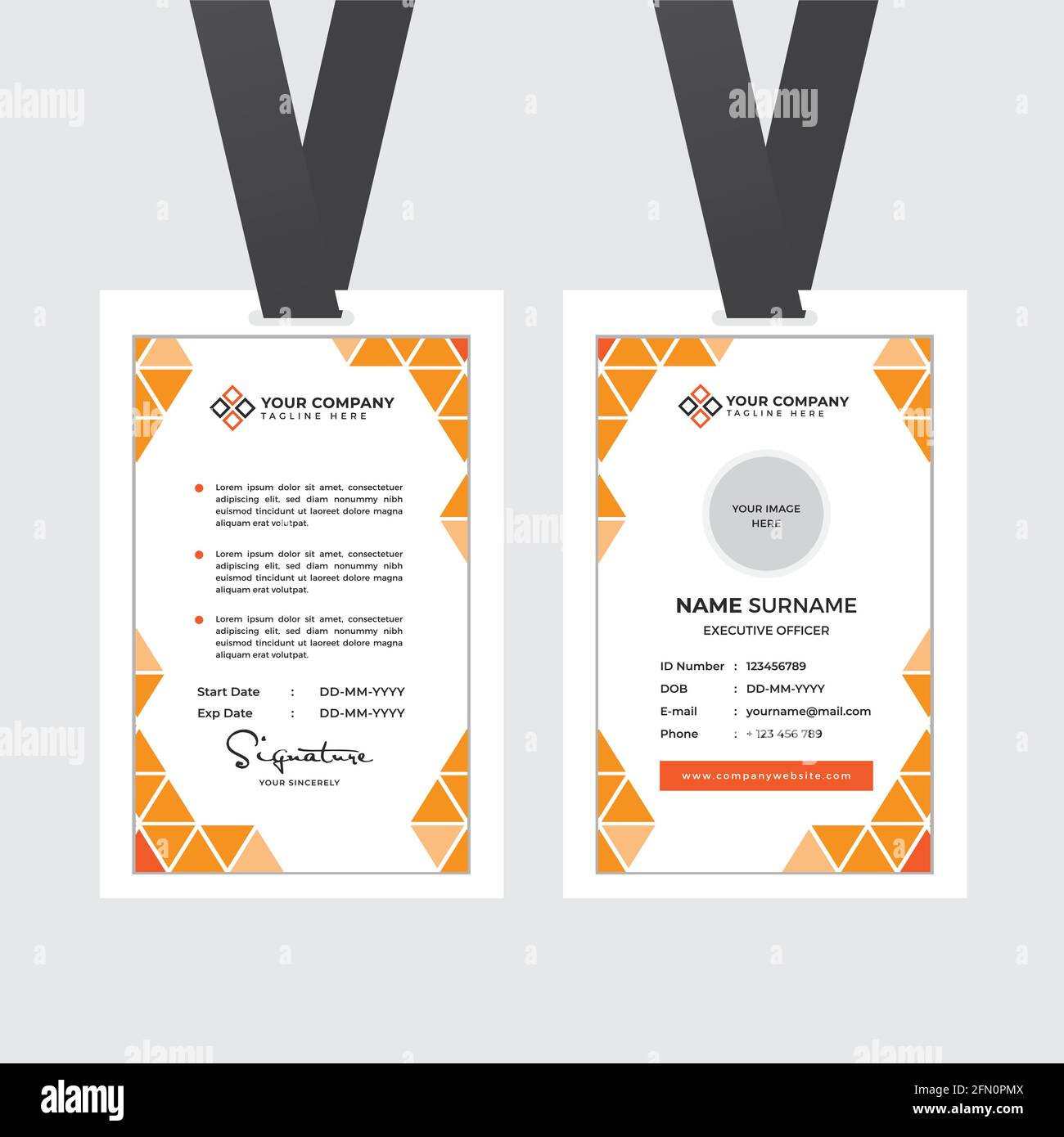 Premium Employee ID Card with Photo Placeholder, Name, Position and ...