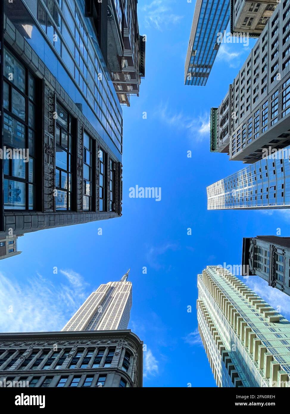 New York, New York - Apr 24, 2021: Vertical view of the skyscrapers in ...