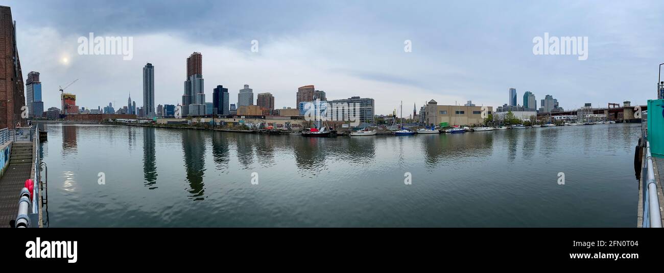 Brooklyn, New York - Apr 24, 2021: Queens and New York City skyline ...