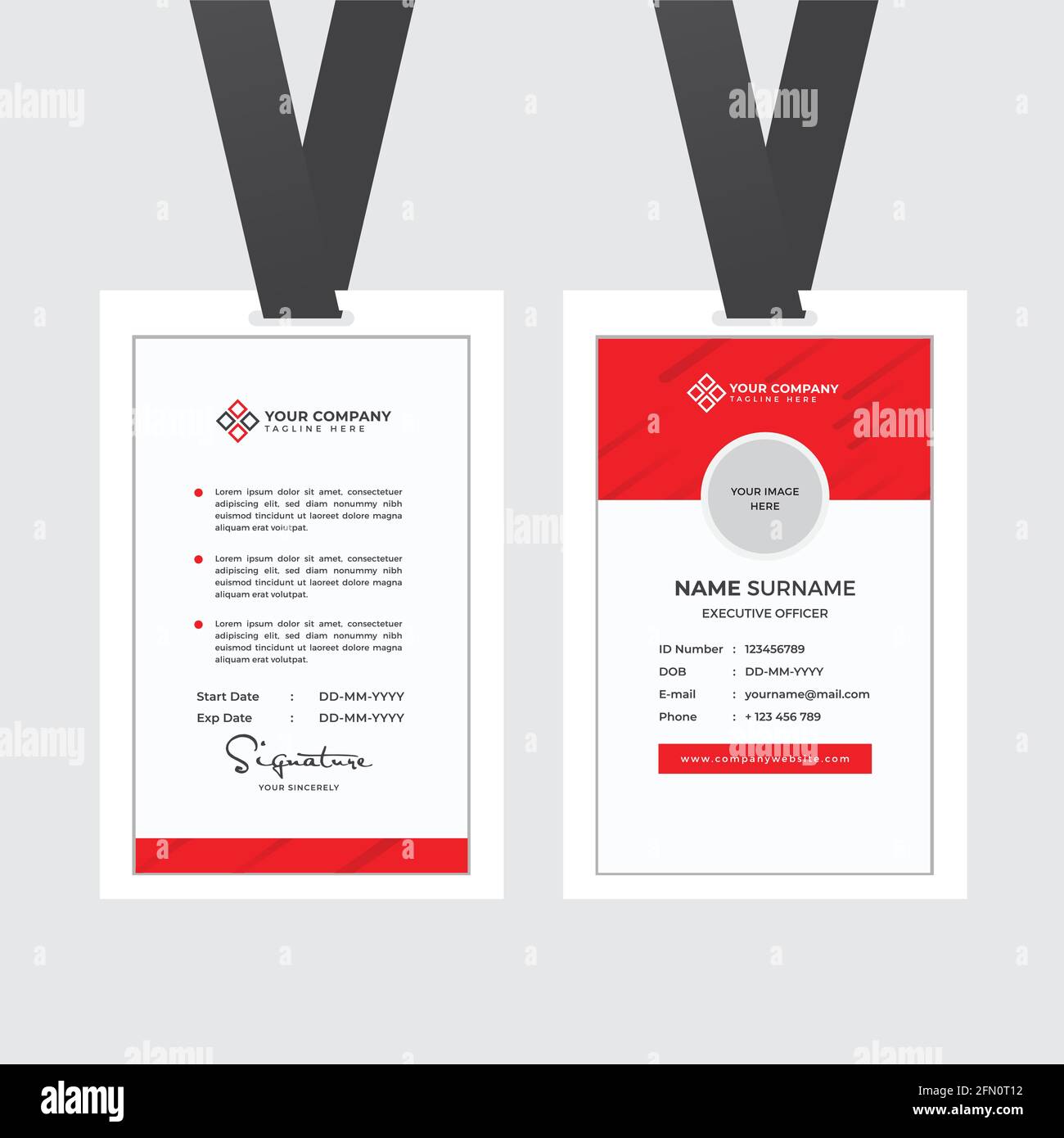 Premium Employee ID Card with Photo Placeholder, Name, Position and ...