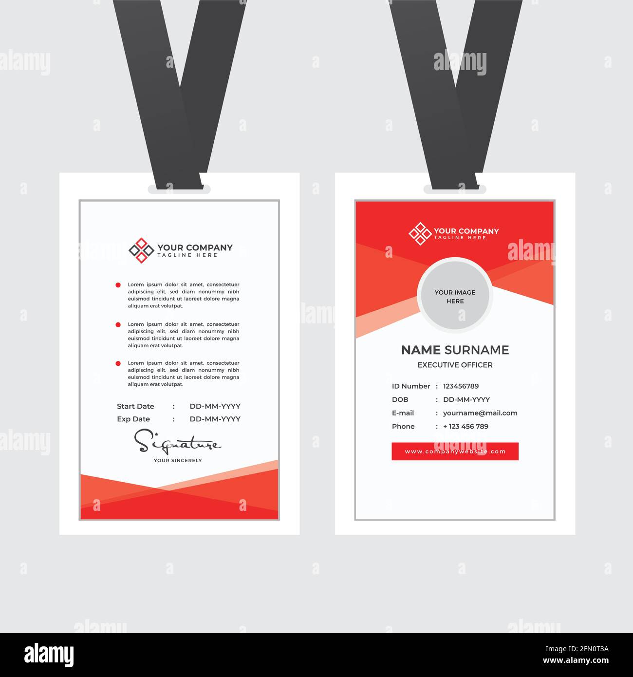 Premium Employee ID Card with Photo Placeholder, Name, Position and ...